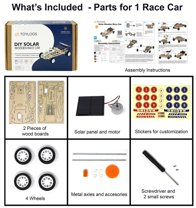 DIY Solar Wooden Race Car Kit – STEM Project - Etsy