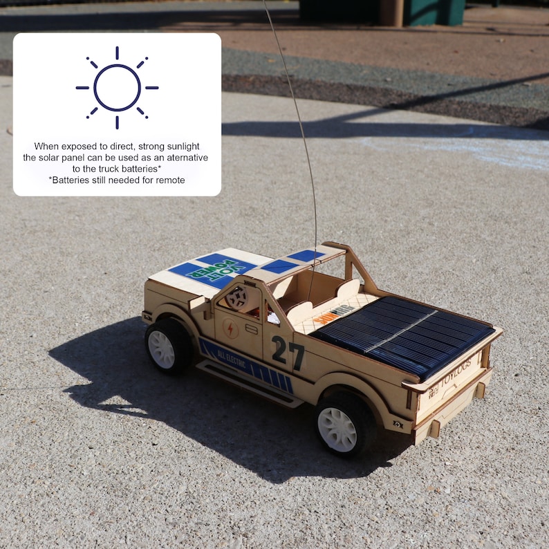 DIY Wooden RC Truck Model Kit: Solar STEM Toy With Remote - Etsy