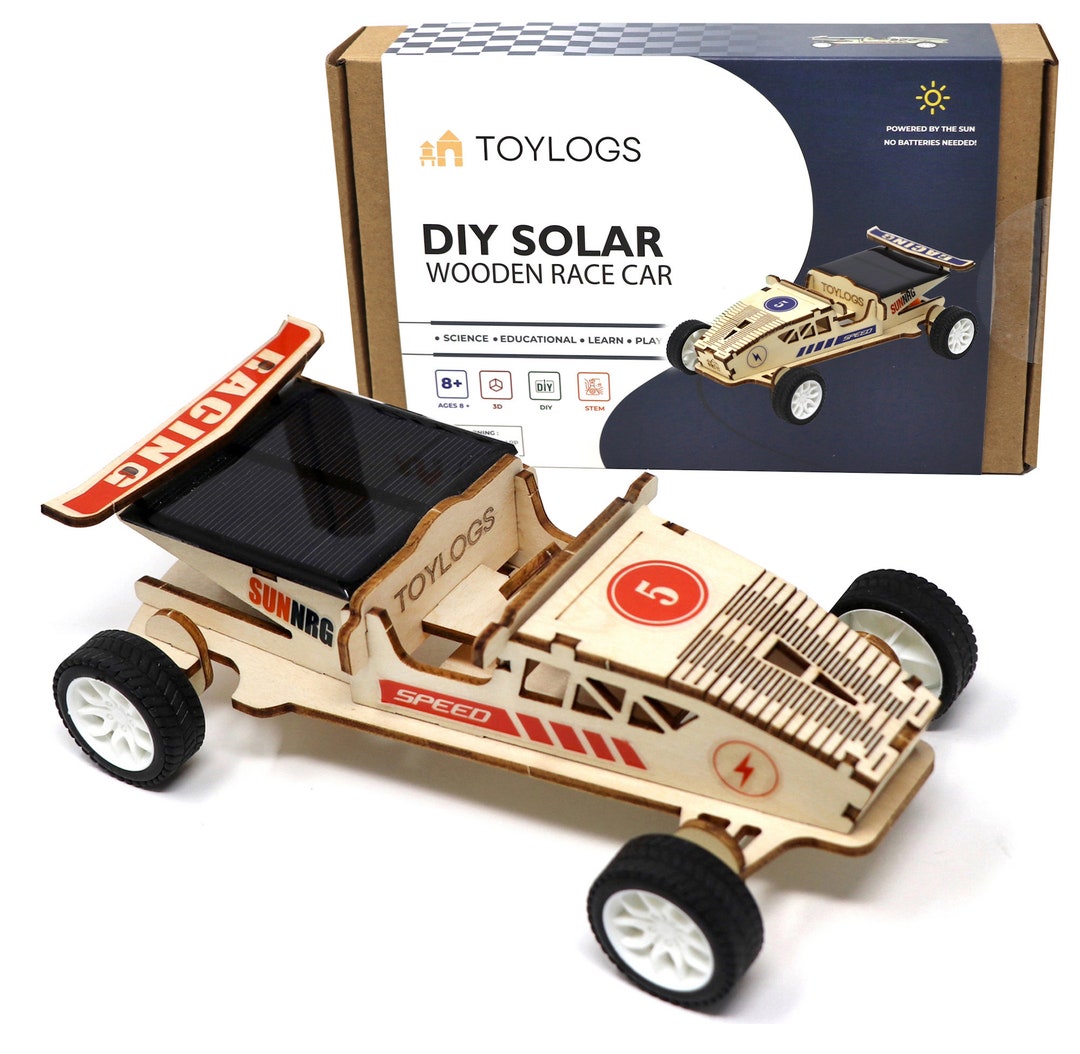 Solar Wooden Race Model Car Kit Toy - STEM Projects for Kids DIY ...