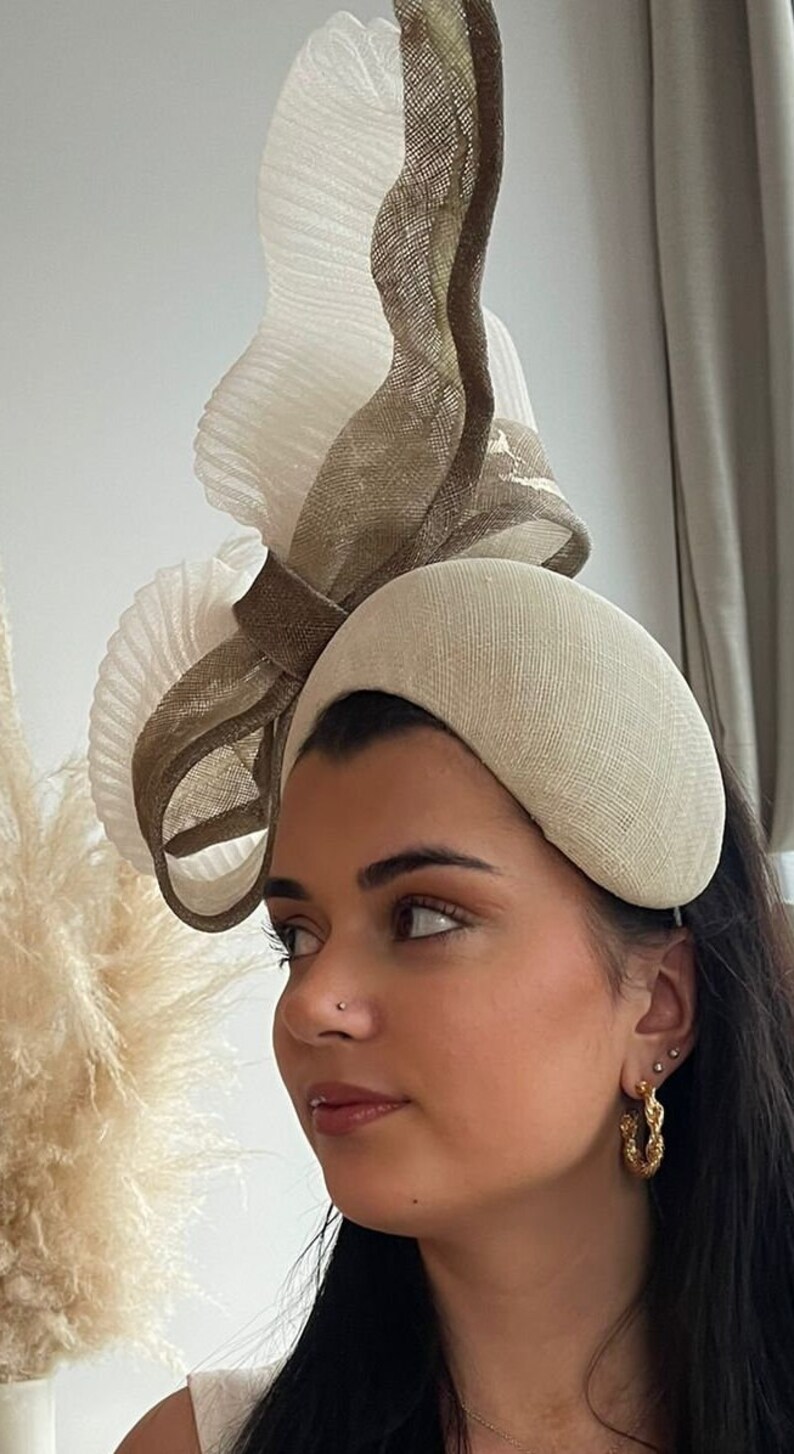 Ivory Crinoline and Sinamay Hat. Couture Millinery Piece, A Perfect ...