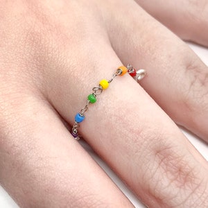 Pride Flag Rings Seed Bead Ring - Etsy