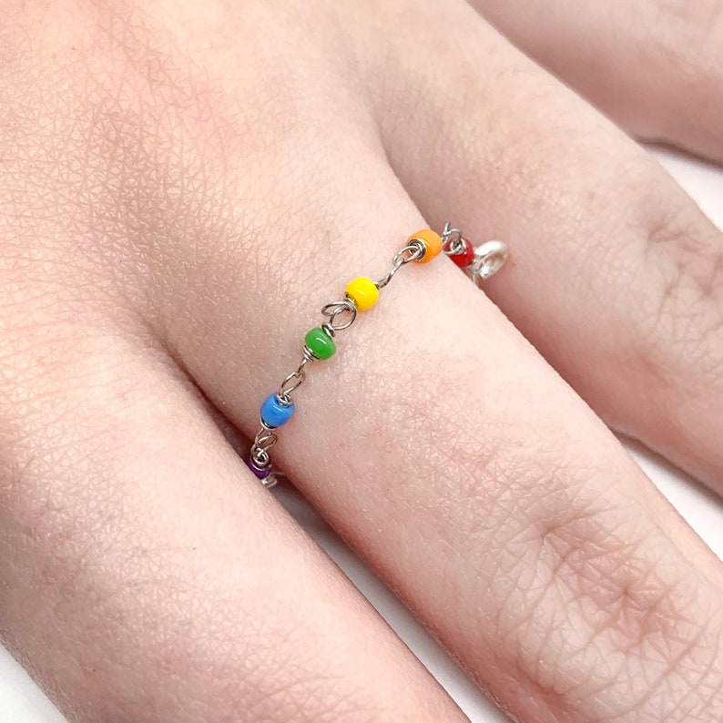 Pride Flag Rings Seed Bead Ring - Etsy