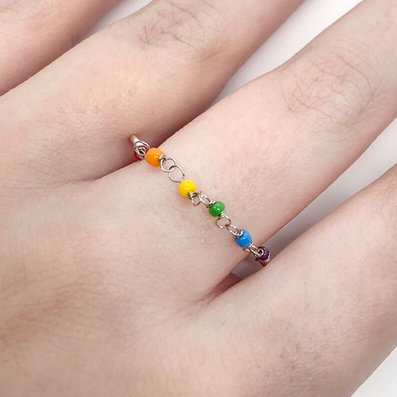 Pride Flag Rings Seed Bead Ring - Etsy