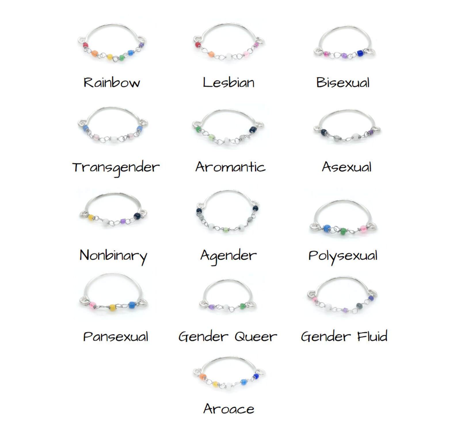 Aroace Ring Seed Bead Ring Pride Flag Ring - Etsy