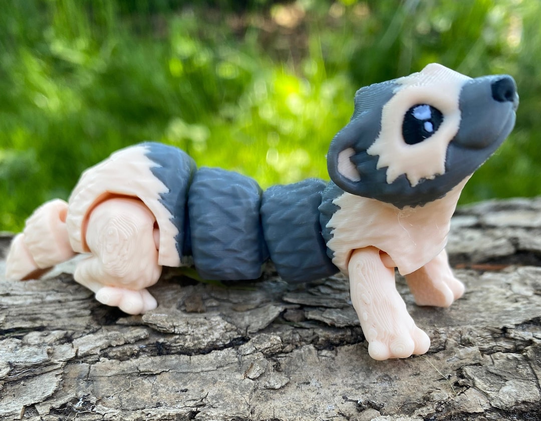 3D Printed Mini Ferret Figure – Flexible Elongated Fun Fidget - Etsy