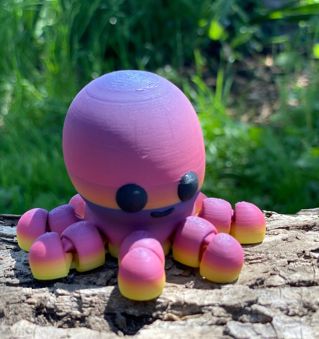3D Printed Mini Flexible Octopus Toy - Sensory Toy Fidget - Etsy