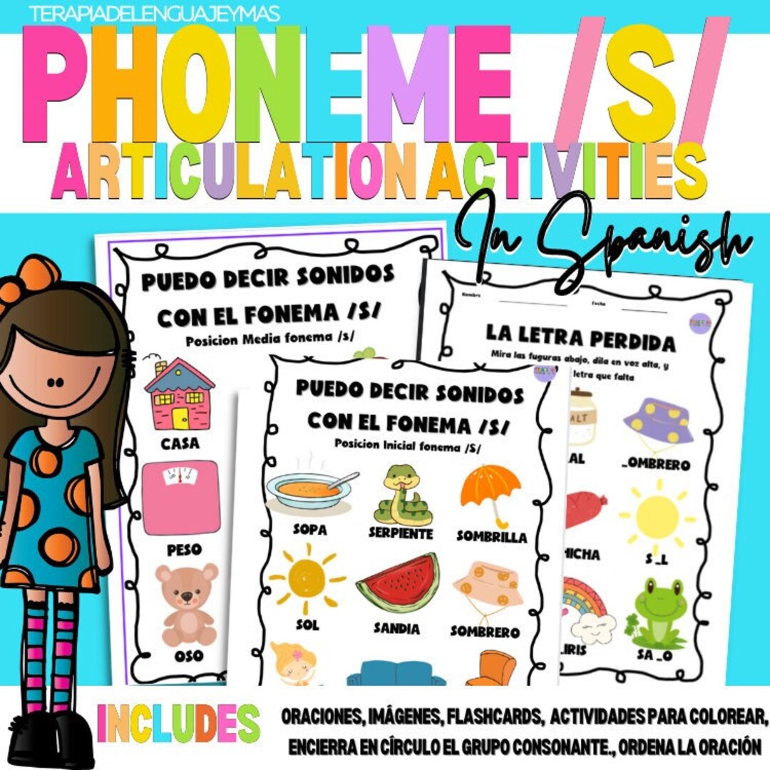 Practice S Phoneme or Sound in Spanish With Different Word Positions ...