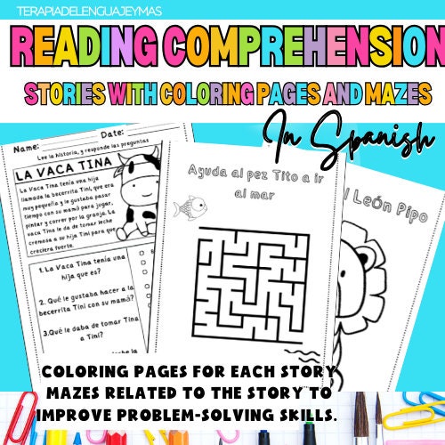 Reading Comprehension Pasages for Kids in Spanish - Etsy