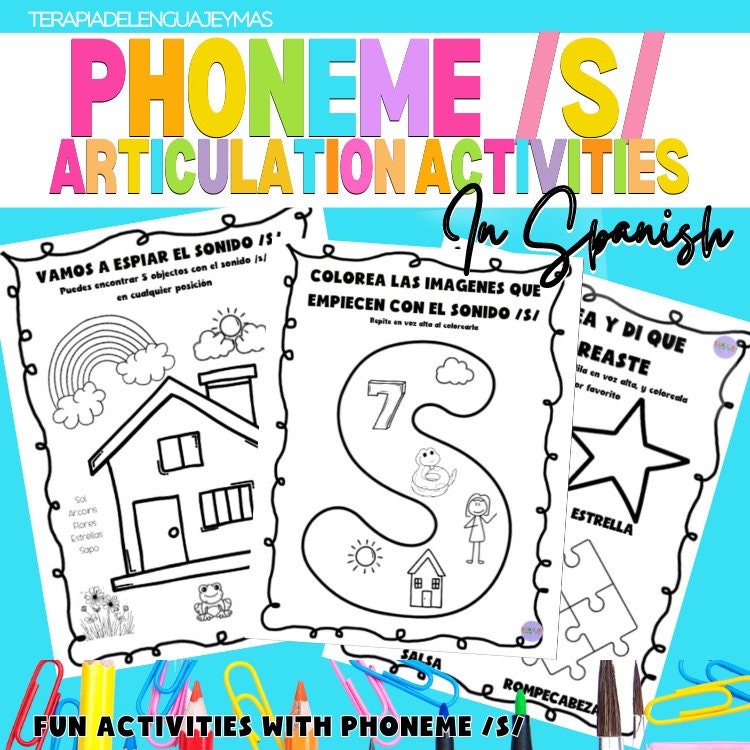 Practice S Phoneme or Sound in Spanish With Different Word Positions ...