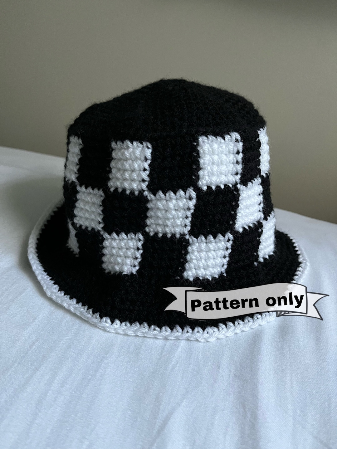Crochet Checkered Bucket Hat Pattern - Etsy