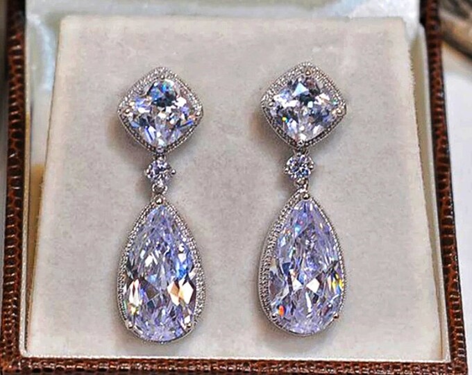 Kate Middleton Inspired Diamonds Earrings Cubica - Etsy