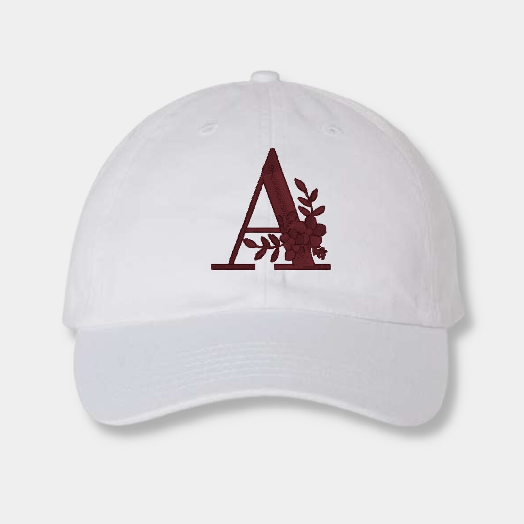 Monogram Hat With Flower Initials. Custom Cap Gift Idea for Sisters ...