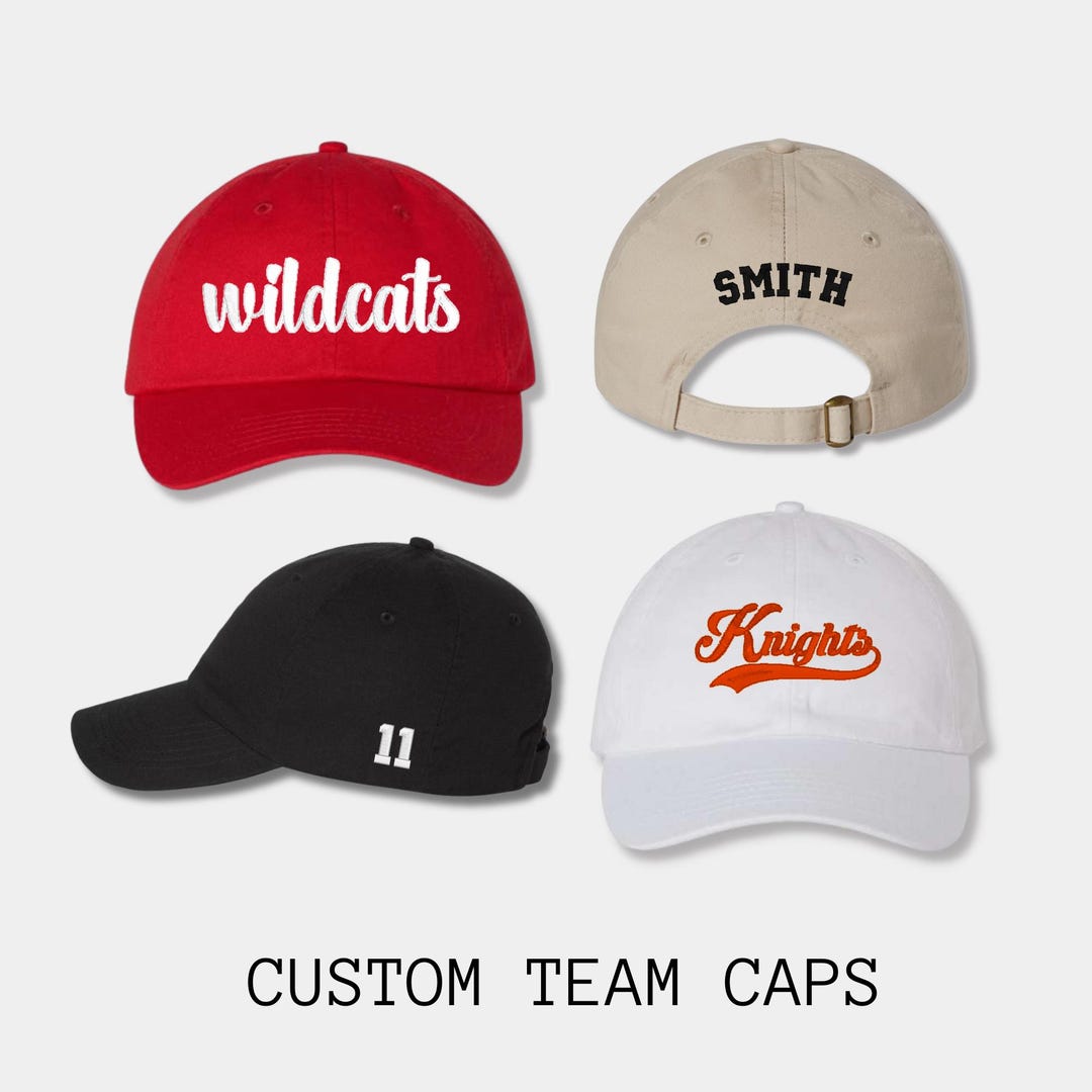 Custom Team Hats for School, Sports, Camps | Bulk Personalized Logo ...