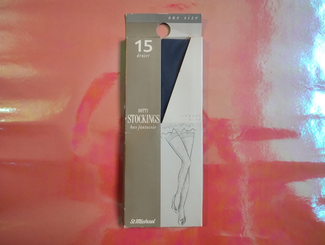 Vintage St Michael Stockings Marks and Spencer 15 Denier Dotty Pattern ...