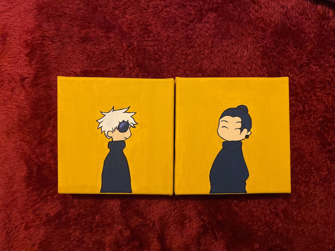 Anime Paintings, Handmade Stretched Acrylic Canvas Paintings Varnished ...