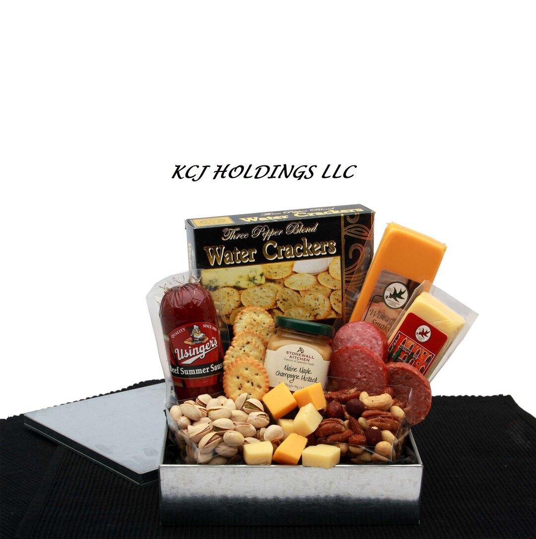 Gourmet Sausage & Cheese Snack Sampler Meat and Cheese Gift Basket ...