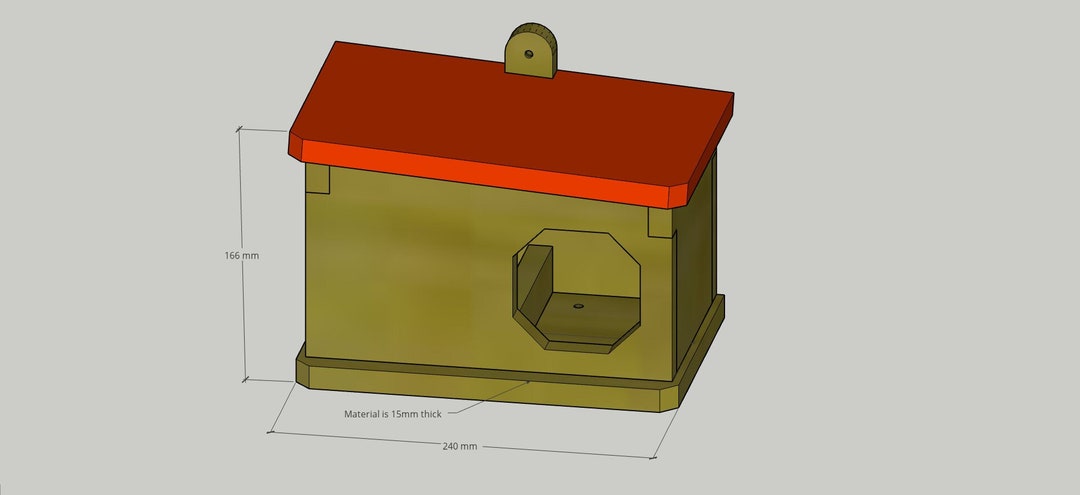 Bird House for Robins CNC Router, CAD File (DXF), Vcarve Pro File. - Etsy