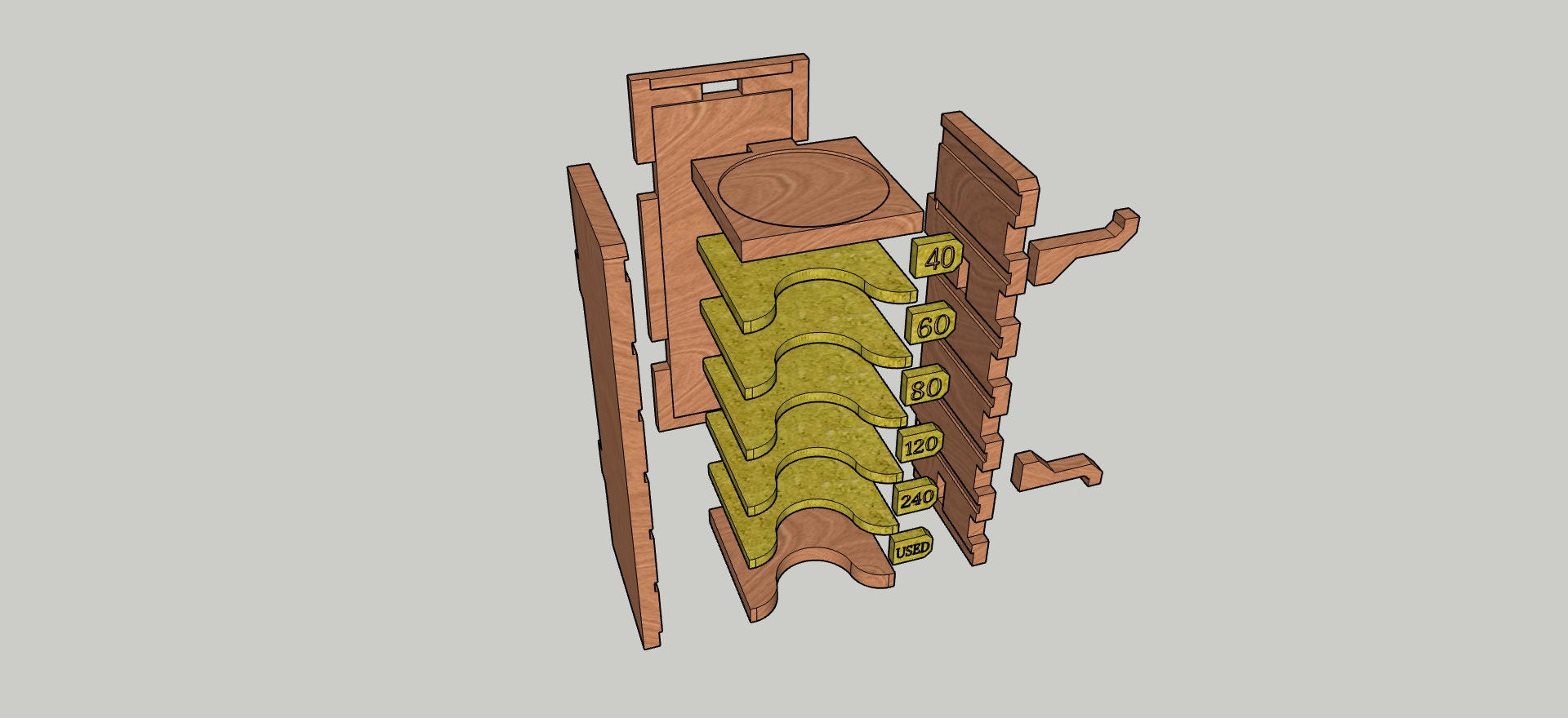 Random Orbit Sander Organizer, Sander Cabinet. CNC Router CAD File (DXF ...