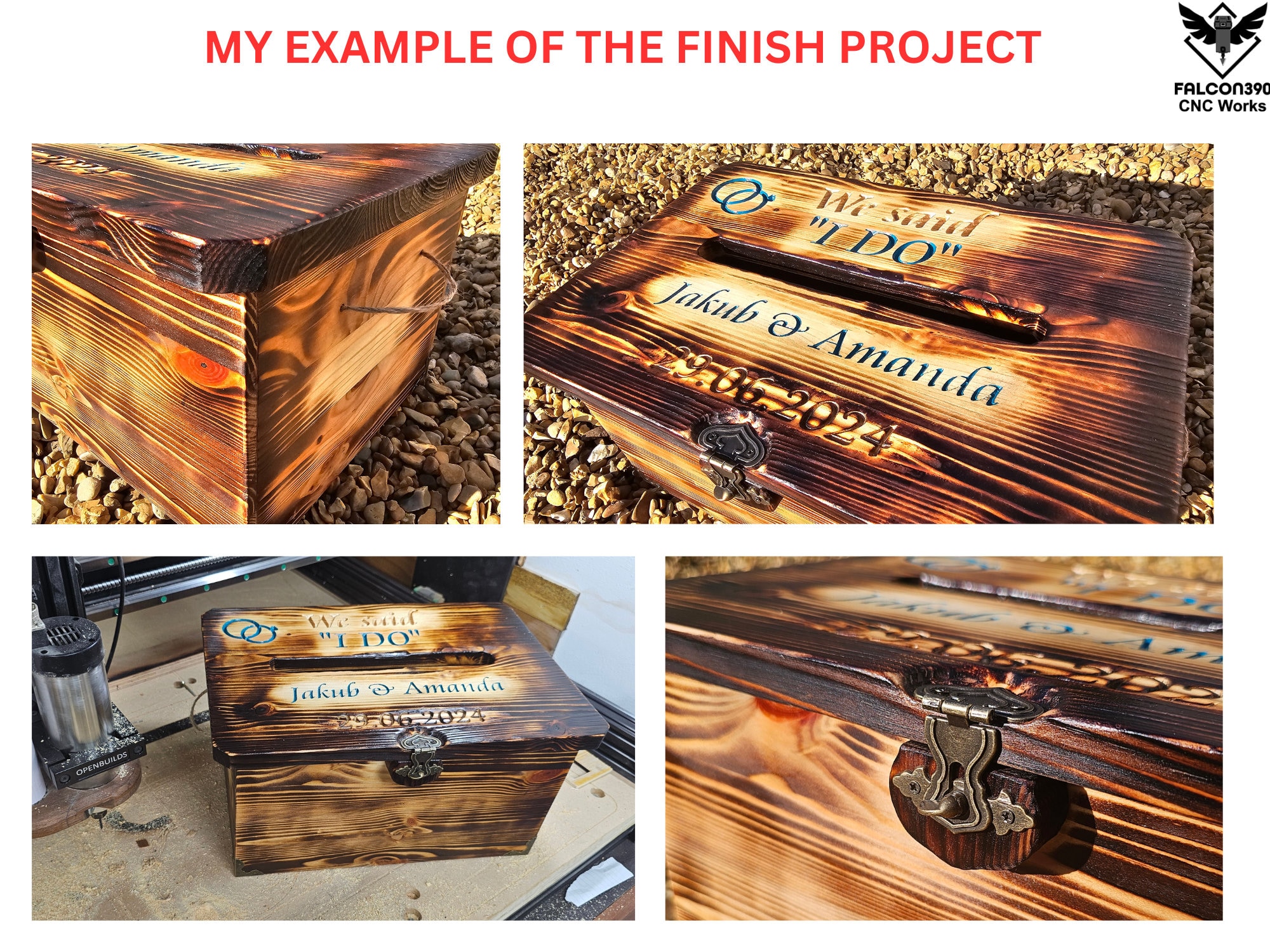 CNC Router Project Plans. Wedding Postcard Box Chest - Etsy