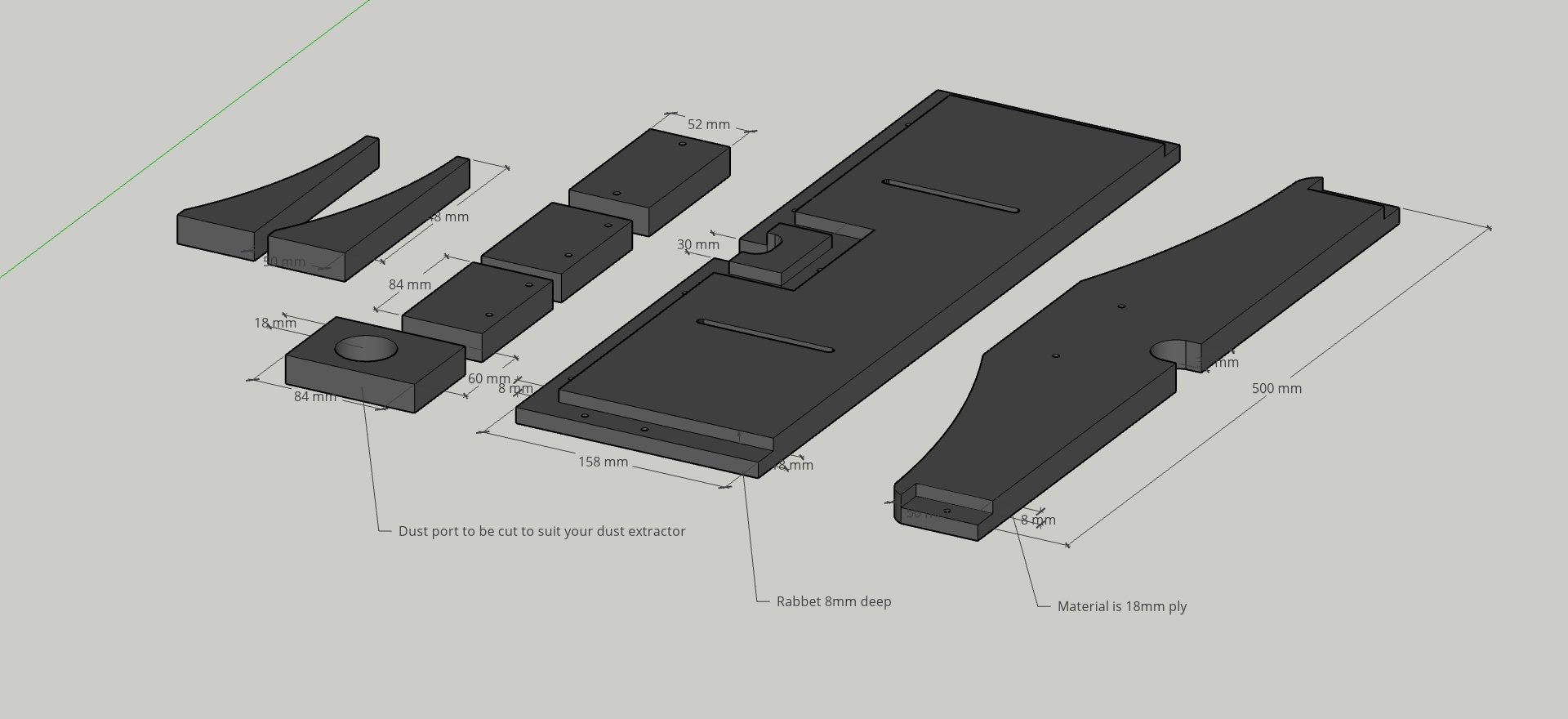 Router Table With Fence and Dust Collection CNC Router CAD File (DXF ...