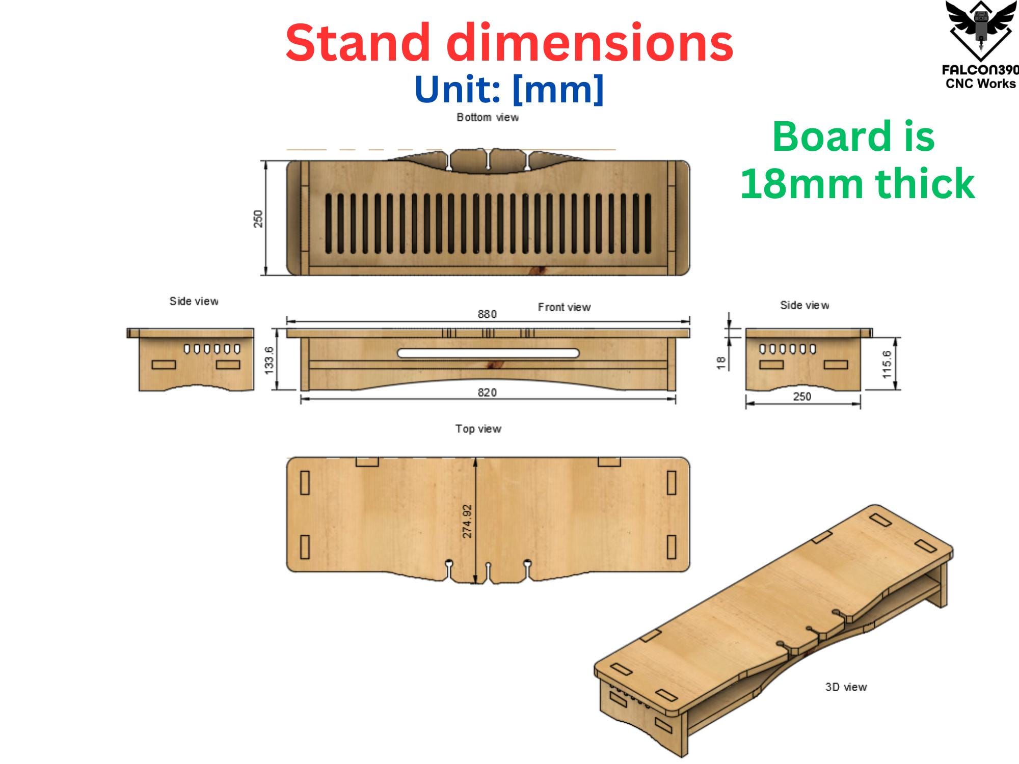 CNC Router Project Files. Monitor Stand With a Laptop Shelf - Etsy