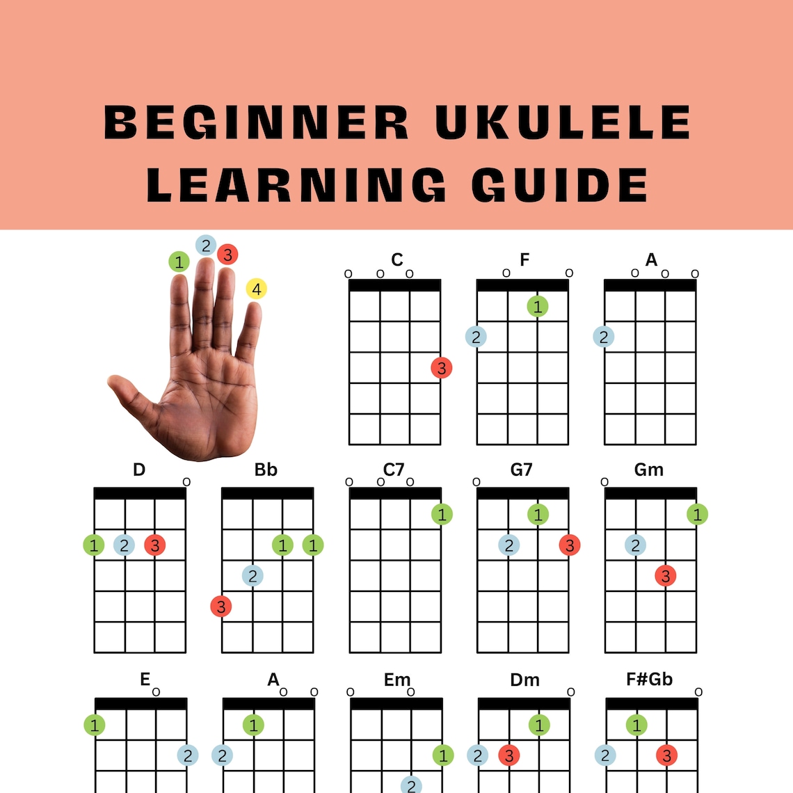 Beginner Ukulele Chords, Ukulele Learning Guide, Easy Ukulele Chords ...