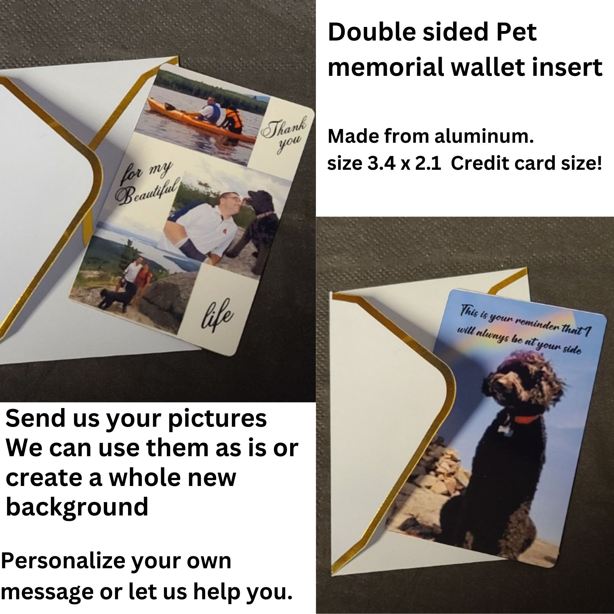 Pet Loss Memorial Photo Card Wallet Insert, Aluminum, Keep Your Pet ...