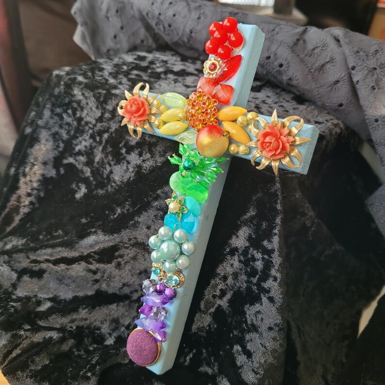 Vintage Jeweled Cross Decorative Decor - Etsy