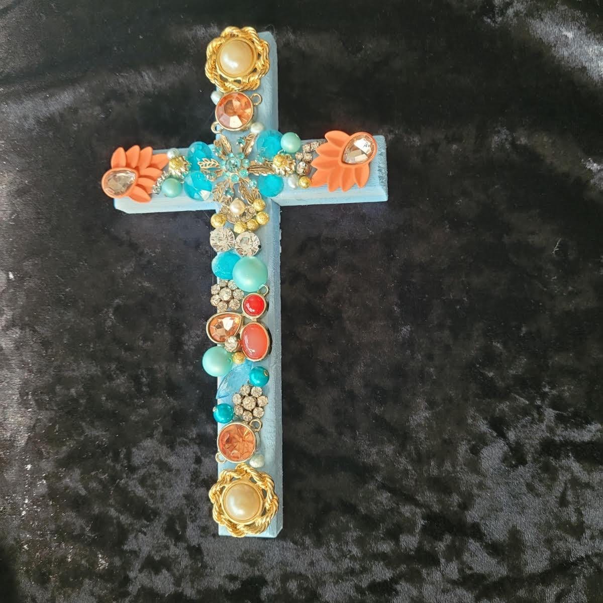 Vintage Jeweled Cross Decorative Decor - Etsy