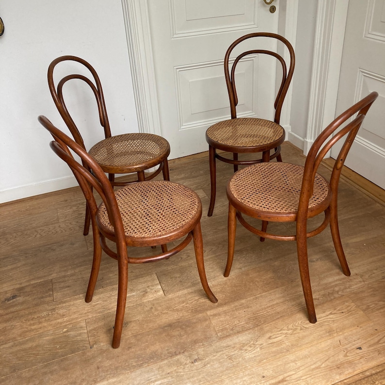 Set of 4 Authentic Thonet No 14 Chairs - Etsy
