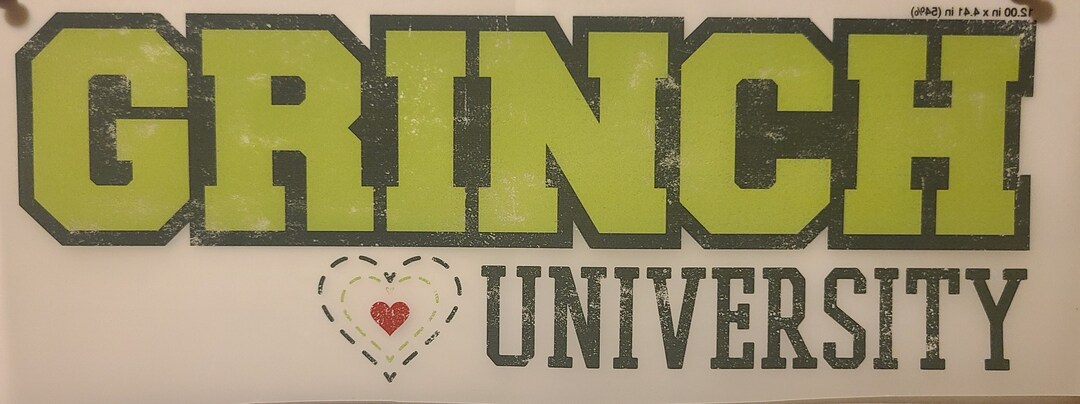 Grinch University Direct to Film Transfer - Etsy