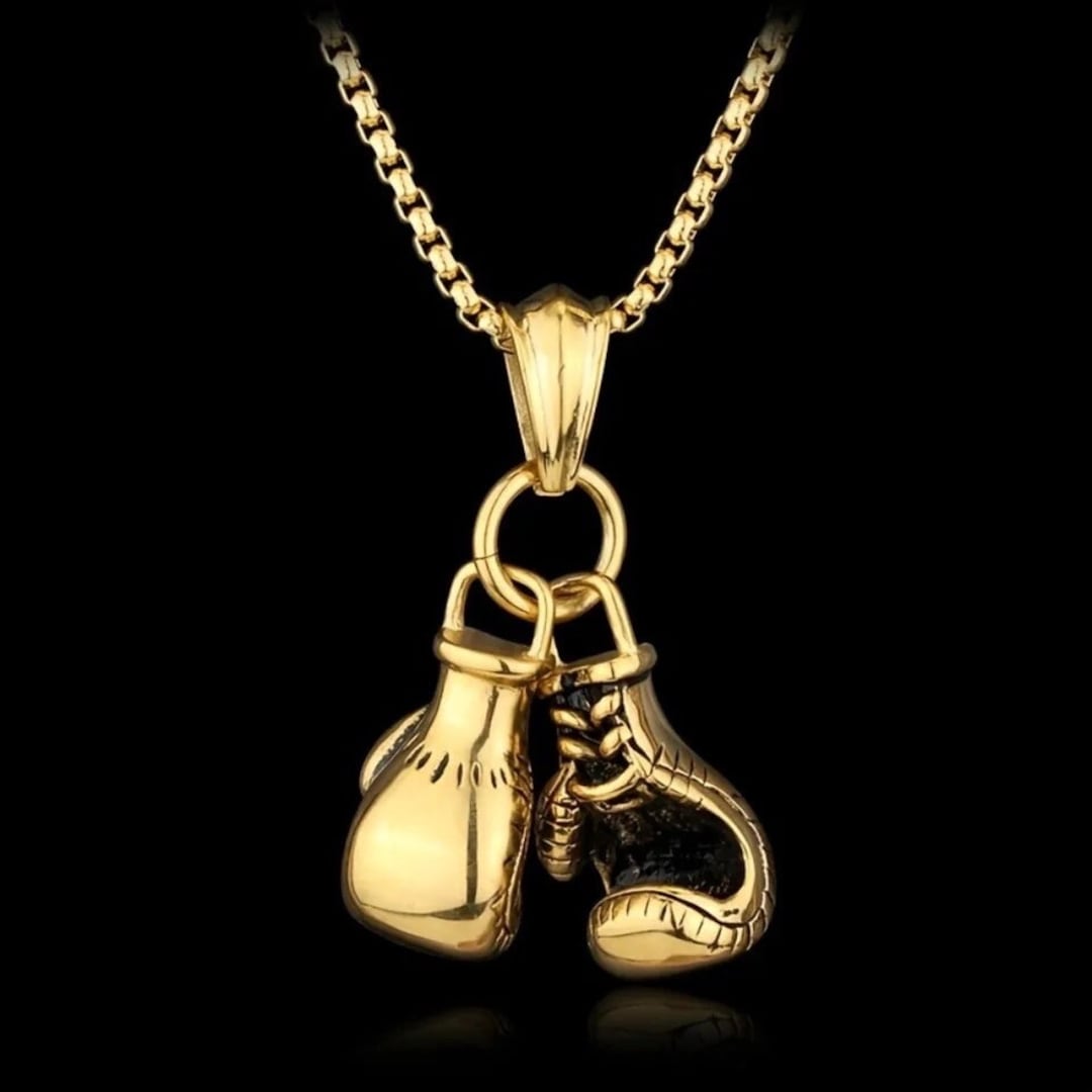 Gold Boxing Gloves Necklace Golden Pair of Boxing Gloves Charm Chain Pendant Necklace - Etsy