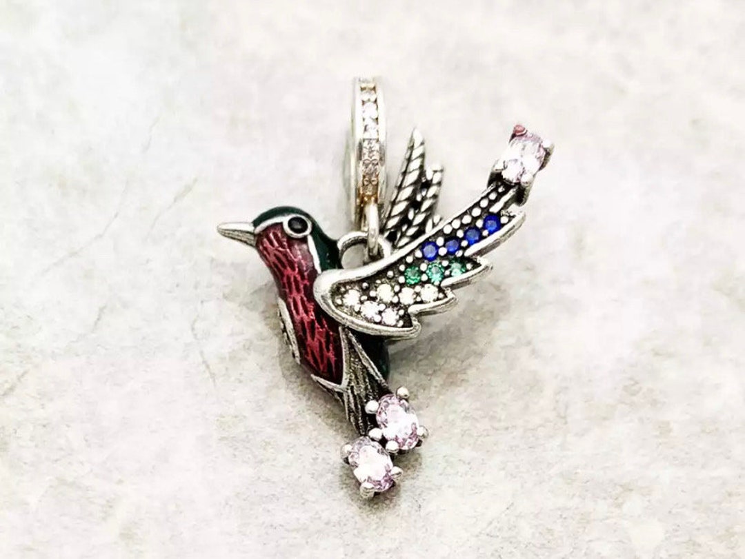 Colorful Hummingbird Necklace, Dainty Crystal Hummingbird Pendant ...