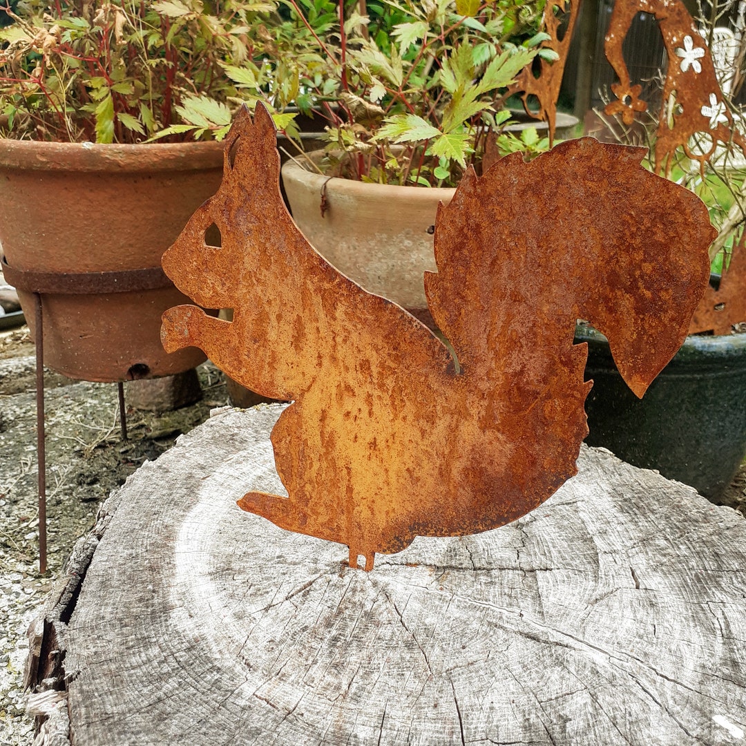 Metal Squirrel Silhouette Garden Decoration / Outdoor - Etsy