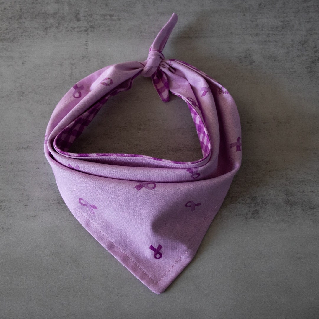 Personalized Purple Dog Bandana / Custom Dog Bandanas / Purple Plaid ...
