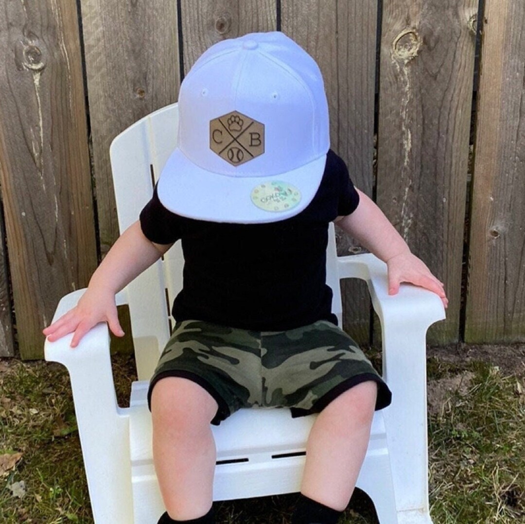 Toddler Hat Hexagon Initials Hobby Symbols Dad and Son Hats ...