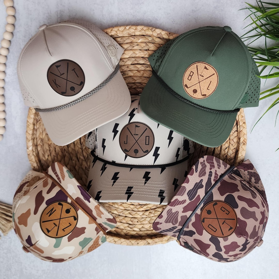 Personalized Golf Hat: Initials Leather Patch, Venture Collection, Sold ...