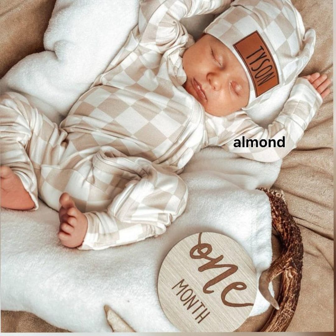 Baby Boy Coming Home Outfit | Personalized Zipper Romper Set | Newborn ...