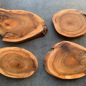 Rustic Live Edge Wooden Coasters Handmade From Elm With Burrs and ...
