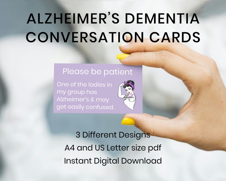 Alzheimer’s Dementia Conversation Cards, Companion Memory Disorder Card ...