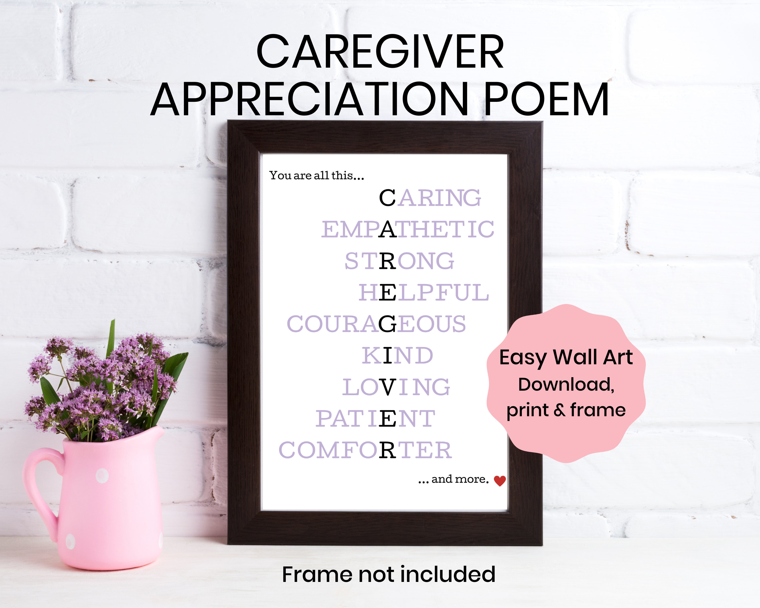 Caregiver Appreciation Poem, Caregiver Christmas Gift, Caregiver Idea ...