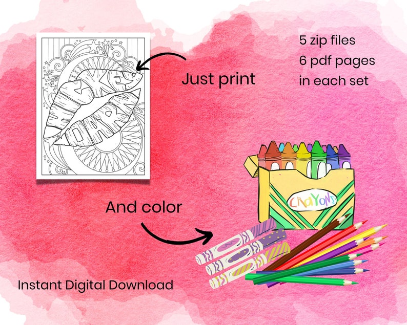 Clean Cuss Words Coloring Pages, Caregiver Stress Relief, Adult ...