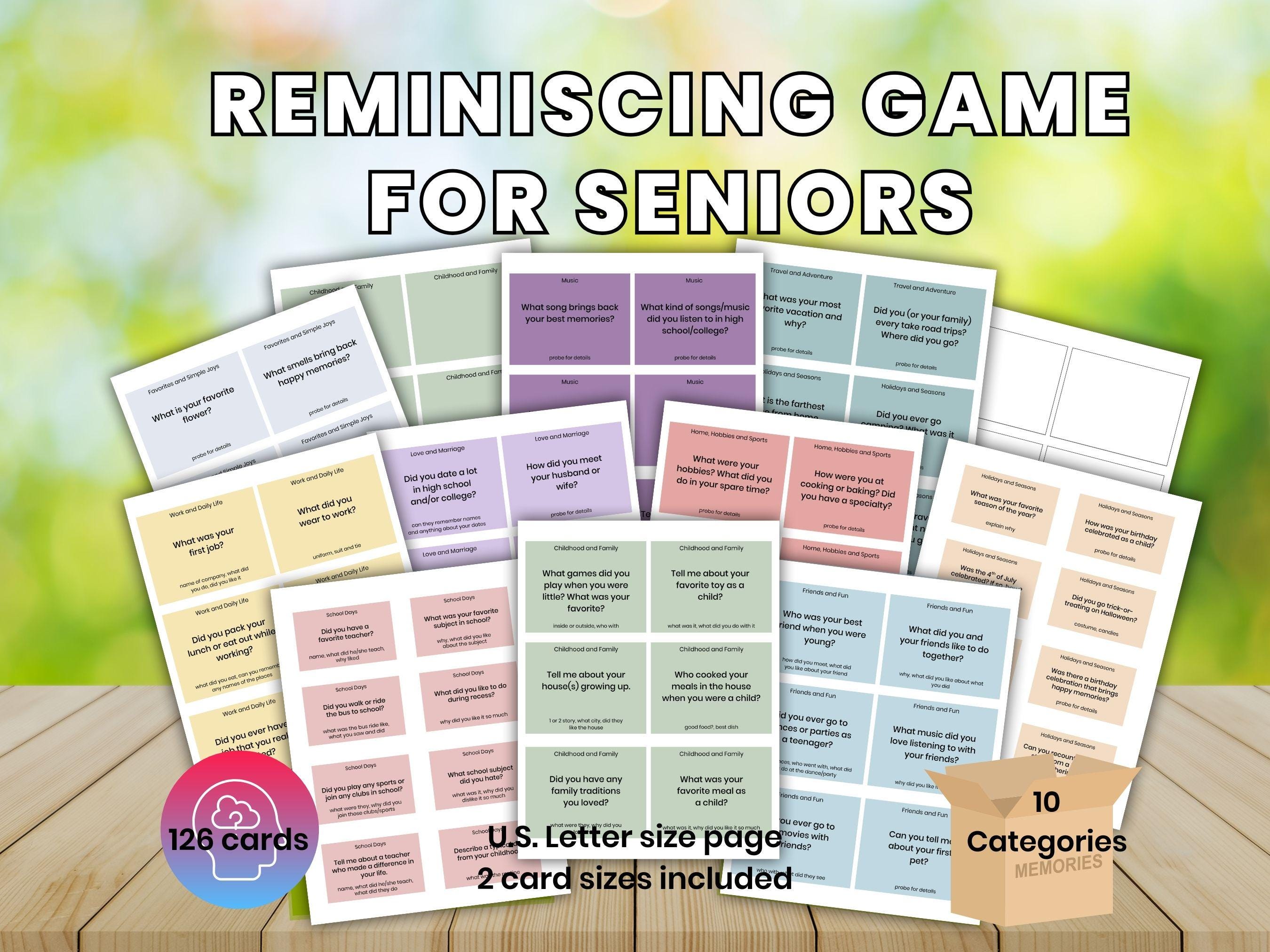 Reminiscing Game for Seniors, Conversation Dementia Resources, Dementia ...