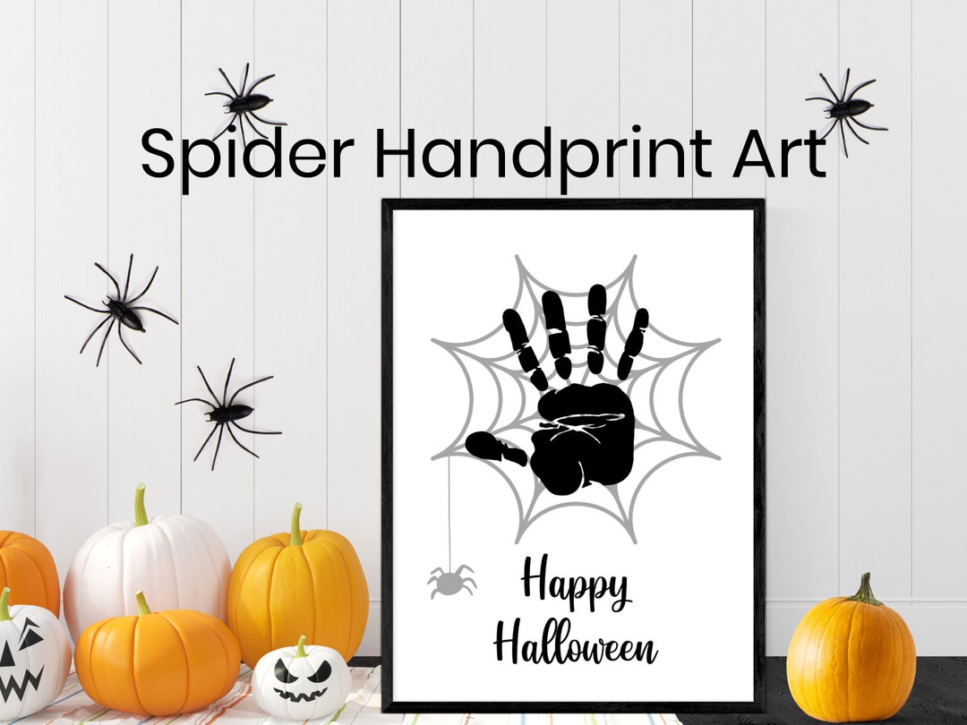 Spider Handprint Art, Halloween Handprint Craft, Spider Web Handprint ...