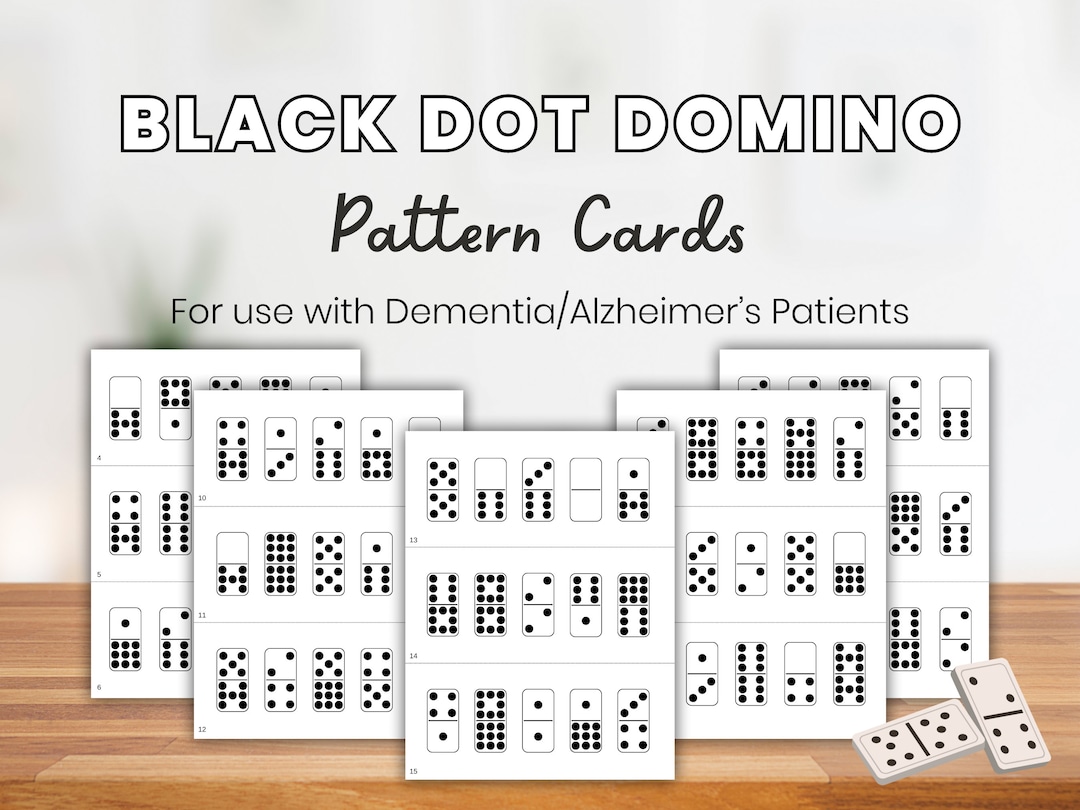 Domino Black Dot Pattern Cards, Matching Game, Dementia Brain Games, Alzheimers Games, Memory ...