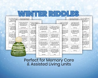 Winter Riddles, Winter Games, Memory Care Activities Pdf, Dementia ...