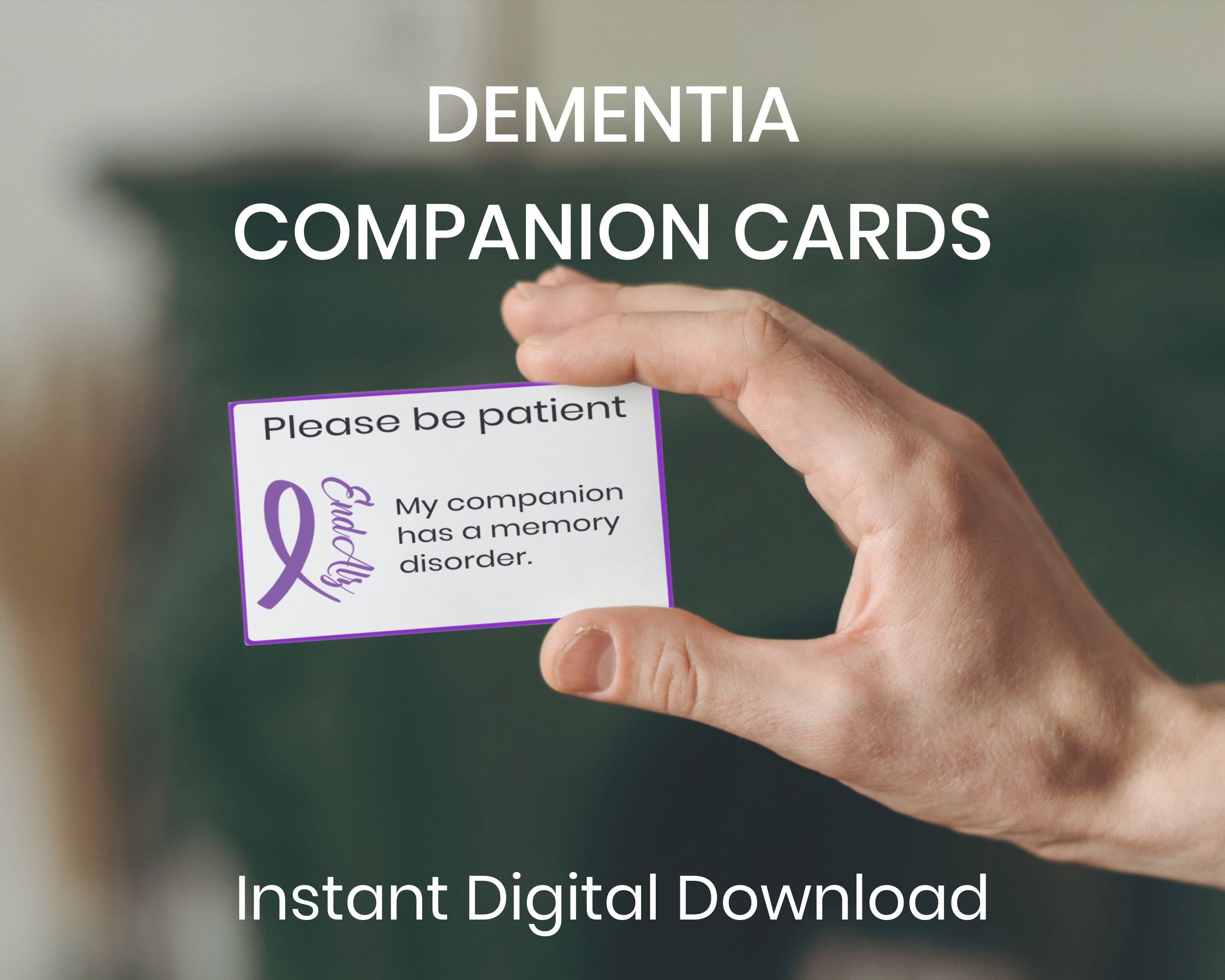 Alzheimer’s Dementia Companion Card, My Companion Has a Memory Disorder ...