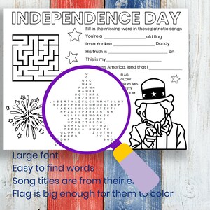 July 4th Activity Mat, Dementia Activity, Patriotic Holiday Activity ...