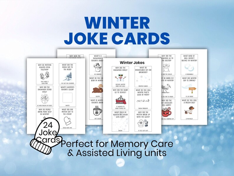 Jokes for Adults, Winter Joke Cards, Family Game Night, Dementia ...
