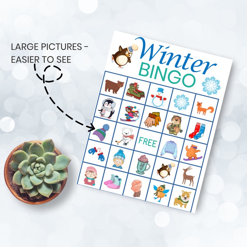 Winter Bingo Cards, Dementia Activity, Games for Seniors With Dementia ...